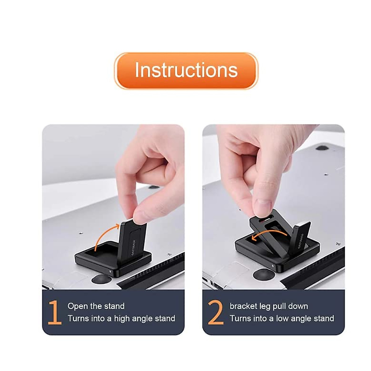 Mini Laptop Stand, Keyboard Riser Stand, Invisible Ergonomic Laptop Holder Stand Riser, Foldable Tablet Pad Phone Stand, Cooler (2PCS) (Black)