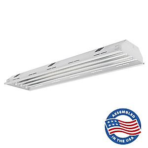 Four-Bros Lighting HB4-T8/LED/18W/850 4 Lamp LED High Bay Warehouse Shop Light Fixture T8 Single Ended Bulbs Included-11,440 Lumens