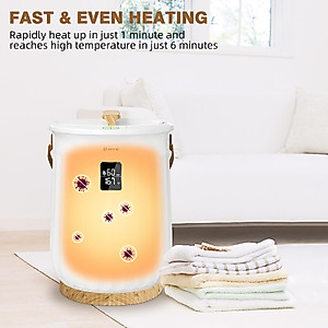 Keenray Towel Warmer Bucket, Hot Towel Warmer with Timer and Temperature Display, Heat Time 15/30/45/60 Min Adjustable, Child Safety Lock, Towel Warmer for Bathroom, Hot Tub, Spa, CL27