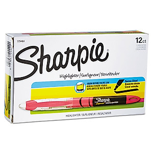 SHARPIE 1754464 Accent Liquid Pen Style Highlighter Chisel Tip Fluorescent Pink Dozen