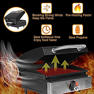 ClimbFun Wind Guard for Blackstone 17 Inch Griddle Wind Screen Blackstone Griddle Accessories Grill Wind Blocker Flat Top Gas Grill Compatible with Rear Grease Cup Hood Lid Side Shelf…