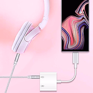 Pro Headphone 3Amp Aux Adapter Compatible with Your OnePlus 7 Pro Plus USB-C 3.5mm Audio & Hi-Power Charging Port (Charge While You Listen)