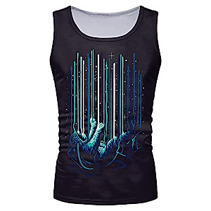 KAMEMIR Men's Performance Sleeveless Muscle T-Shirt Men's Comfort Square Cut Tank Multi Pack Valentines Gifts for Him