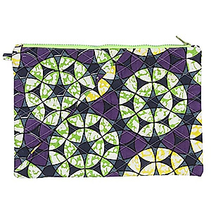 ANATHA 100% COTTON PRINTED CLUTCH/POUCH AND AFRICAN PRINT EYE MASK WITH LINING AND ZIPPER FASTENER - AFRICAN HAND PRINT FABRIC USED, Multicolour