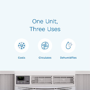 hOmeLabs Window Air Conditioner 8000 BTU - Energy Efficient, Digital Thermostat, Remote Control - Ideal for Rooms up to 350 Square Feet