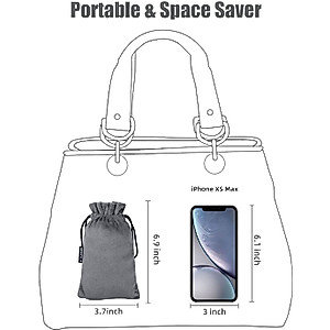 urophylla Inflatable Travel Pillows for Airplanes, Soft Velvet Inflatable Neck Pillow with 3D Contoured Eye Masks, Blow Up Pillow for Traveling, Trains, Cars, Travel Accessories, Large(Grey)