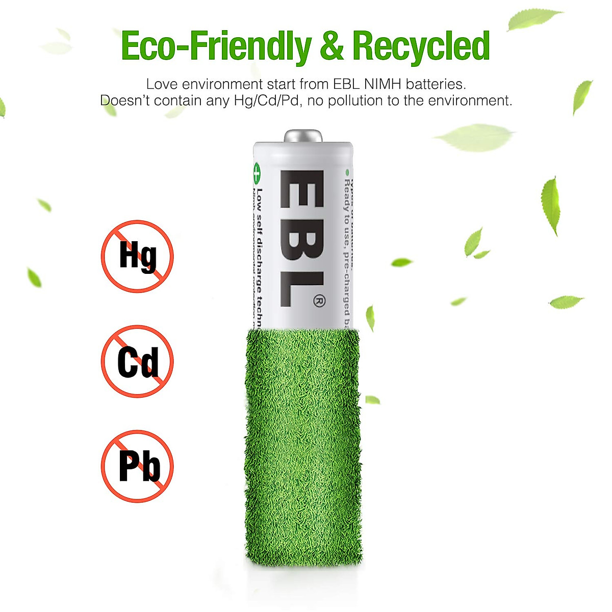 EBL 12 Counts Ni-MH Rechargeable AAA Batteries 1.2V Pre-Charged with Storage Box(800mAh)