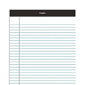STAPLES 281303 Notepads 8.5-Inch X 14-Inch Wide White 50 Sh/Pad 12 Pads/Pk (51297/26786)