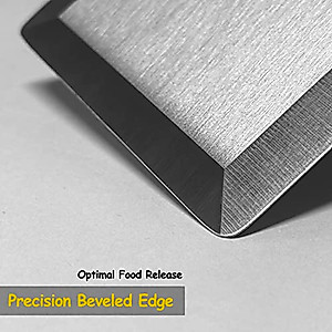 Professional Metal Spatula for Cast Iron Skillets and Flat Top Grills, Full Tang Wooden Handle,1.8mm Thick Stainless Steel Blade, Smash Burger Spatula Turner for Flipper, Cooking, BBQ, 5 Inch x 3 Inch