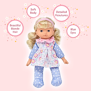 Gift Boutique Soft Baby Doll, 12 Inch Girl Doll with Blond Hair, My First Doll for Infants, Toddlers, Girls and Boys