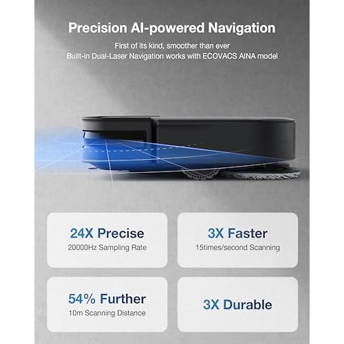 ECOVACS DEEBOT X2 Omni Robot Vacuum and Mop, 8000Pa Suction, 15mm Lift, Omni Station with Hot Water Mop Washing, Self-Emptying, Hot Air Drying, Auto-Refill, Obstacle Avoidance,Black