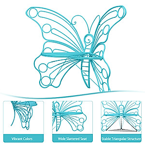 DIBRATY 50 Inches Outdoor Bench, Garden Bench with Sturdy Iron Metal Frame, Pretty Butterfly Bench Front Porch Bench for Porch,Lawn,Garden,Yard