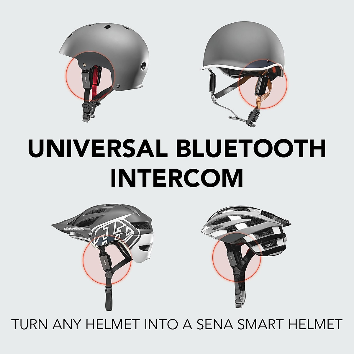 Sena pi, Universal Bluetooth Intercom Headset, Fits Most Cycling and Multi-Sport Helmets
