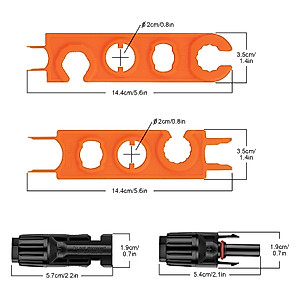 Geosiry 4PCS 10AWG Solar Connectors, 2 Pairs 10 Gauge Solar Panel Connectors Male/Female with Wrenches (10AWG, 2 Pair)