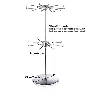 Polmart Heavy Duty Adjustable 2-Tier Countertop Spinner Display Stand, with Adjustable Height & Tiers