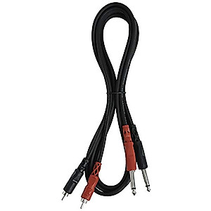 Hosa CPR-202 Dual 1/4" TS to Dual RCA Stereo Interconnect Cable, 2 Meters
