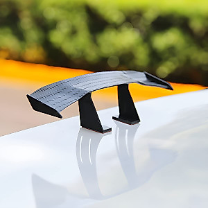 3PCs Car Mini Spoiler Wing, 6.7 Inch Universal Tail Wing Mini Carbon Fiber Texture Cool Decoration, Auto Exterior Accessories for Men Women (Black)