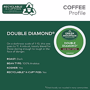 Green Mountain Coffee Roasters Double Diamond, Single-Serve Keurig K-Cup Pods, Dark Roast Coffee Pods, 96 Count