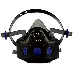 Secure Click 3M Respirator, Half Face Reusable Respirator with Speaking Diaphragm and Push Button Seal Check, HF-803SD, Sweeping, Sanding, Grinding, Sawing, Dust, Large