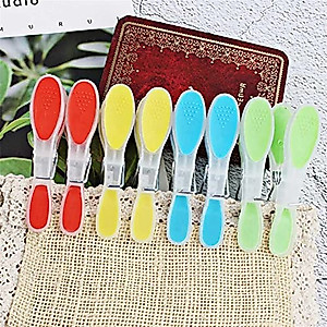 Ellylian 12Pcs Colorful Plastic Clothespins, Heavy Duty Laundry Clothes Pins Clips With Springs, Air-Drying Clothing Pin Set