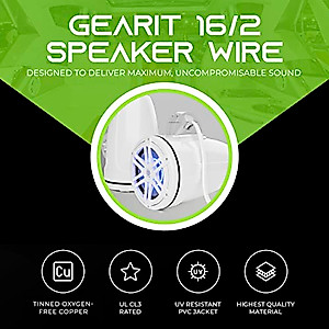 GearIT 16/2 Marine Wire (50 Feet) 16AWG Gauge - Tinned OFC Copper/Marine Grade Speaker Cable/Duplex / 2 Conductors - OFC Oxygen-Free Copper, White 50ft