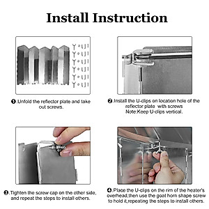 Patio Heater Reflector Shield, Upgraded 12" Height Heat Focusing Reflector for Round Natural Gas and Propane Patio Heaters - for Extra Heat Reflecting Power(10 Panels)