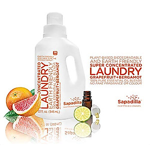 Sapadilla Grapefruit + Bergamot High Efficiency (he) Biodegradable Laundry Detergent Liquid , 32 Ounce