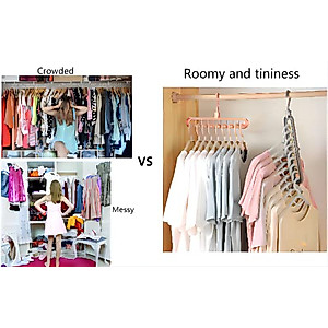 8 Space Saving Hangers,Plastic Magic Hangers,Hangers for Closet Organizer and Storage,Closet Space Saver,Home Magic Space Saving Hangers