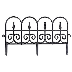 Garden Fence, 10 Pack Decorative No Dig Fencing 20ft (L) x 13in (H) Rustproof Landscape Folding Fence Panel Border Decor Picket Flower Edging for Outdoor Patio Yard Landscape