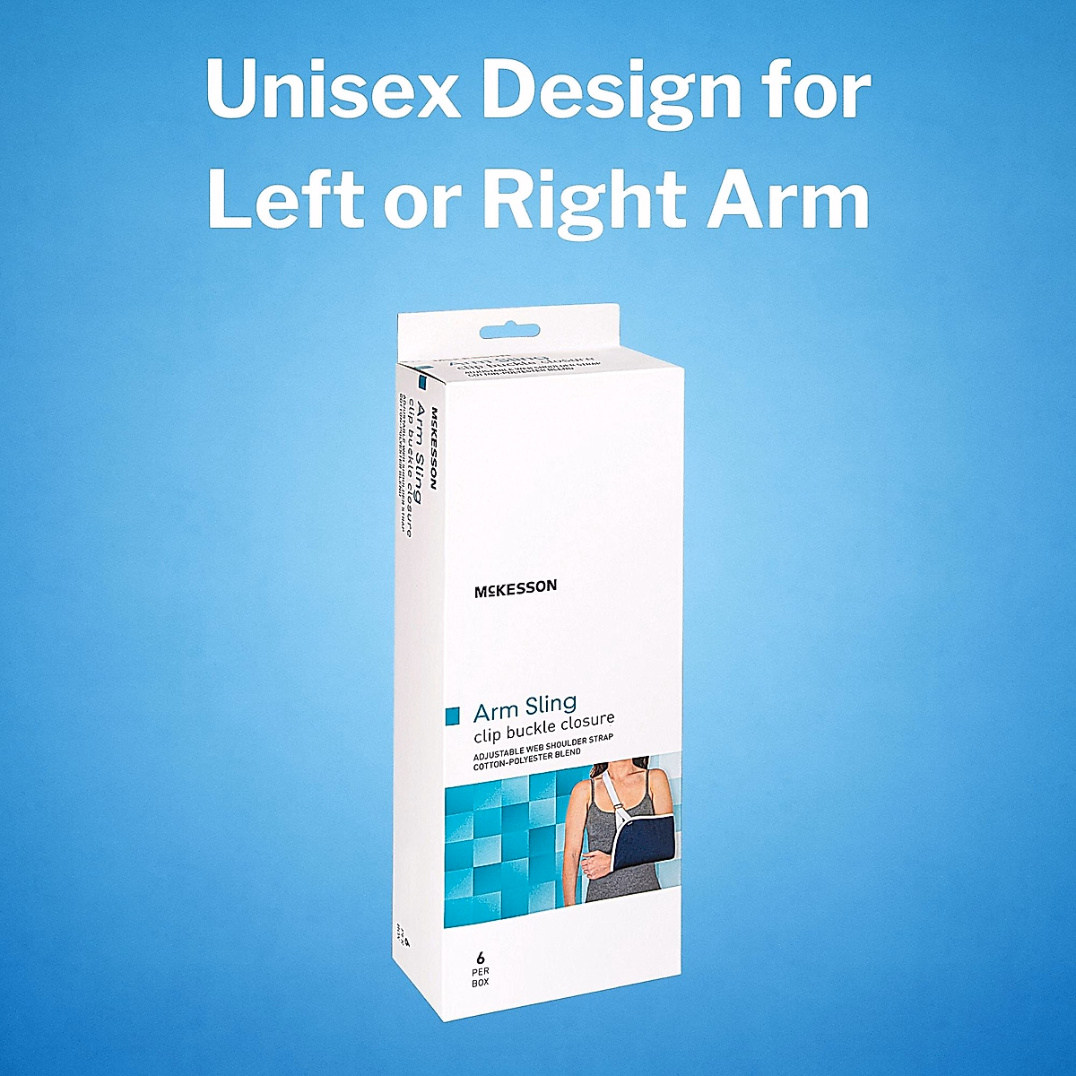 McKesson Extra-Small Arm Sling For Injured Shoulder or Wrist, Adjustable Strap to Immobilize Injury, Unisex Design for Left and Right Arm, 5.25" x 12.5", 6 Count