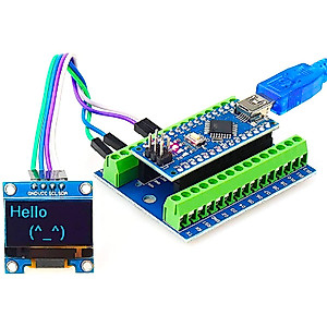 RedTagCanada Nano V3.0 3.0 Controller Terminal Adapter Expansion Board Nano IO Shield Simple Extension Plate for Arduino AVR ATMEGA328P (1, Expansion Board Nano)