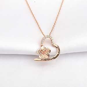 FOTAP Ohana Means Family Necklace Ohana Necklace Hawaiian flower Gift Necklace Gift Hawaiian Trip Gift Gift BBF Gift Family Reunion Gift (Ohana RG NC)