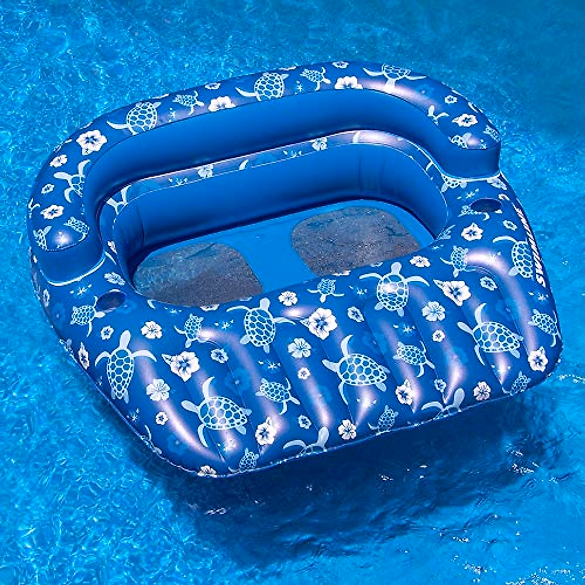 Swimline Tropical Double Lounger Pool Float, Blue, 58"/50"/18"
