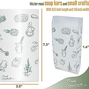 Soap Packaging 50 Packs Paper Bags for Soap Making, Lotion bar, Bath bomb, Lipstick, essential oil, Gift, Crafts, Party Favor, Aromatherapy Product Merchandise, Wedding Gift Bags（7.3"x3.5"x1.6")