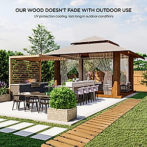 Garden Pathway Wooden Garden Pathway Garden Path Pavers for Outside Walkway with Weather Resistant UV Protected Woods to Roll Out in Outdoor Garden Beach Boardwalk Wedding Party 8Ft Wooden Pathway