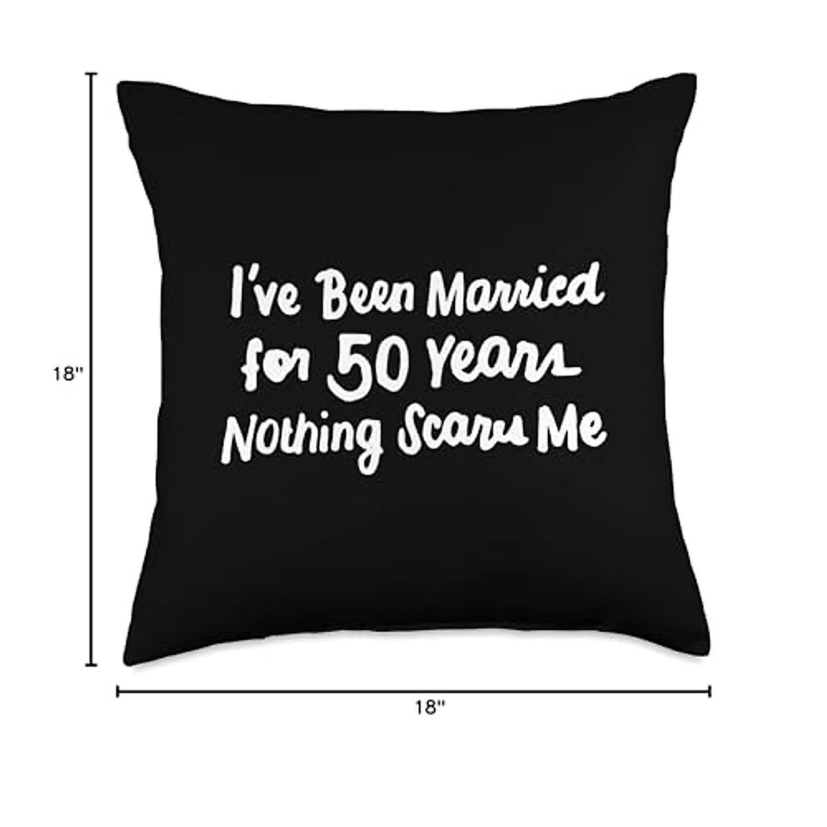 Happy 50th Wedding Golden Anniversary Gifts Store Couples Married 50 Years-Funny 50th Wedding Anniversary Throw Pillow, 18x18, Multicolor