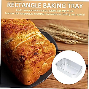 Hemoton 8pcs Aluminum Cake Pans Cupcake Baking Pan Non Stick Baking Sheet Loaf Baking Dish Stainless Steel Meatloaf Baking Pan Bread Baking Household Baking Plate Kitchen Supplies Toast