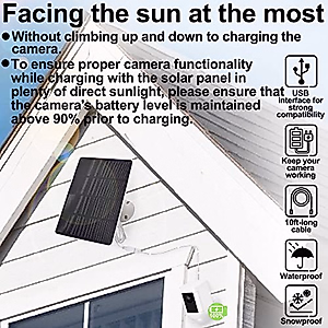 RSZBUMY Solar Panel Compatible with Ring Stick Up Cam Battery 2nd/3rd Generation, Arlo Essential Spotlight Camera Solar Panel Charger with Micro USB & USB-C & DC (3 Pack, 4.5 W)
