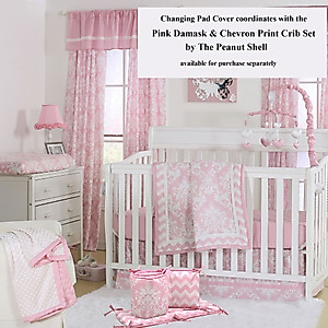 Pink Damask 100% Cotton Changing Pad Cover by The Peanut Shell