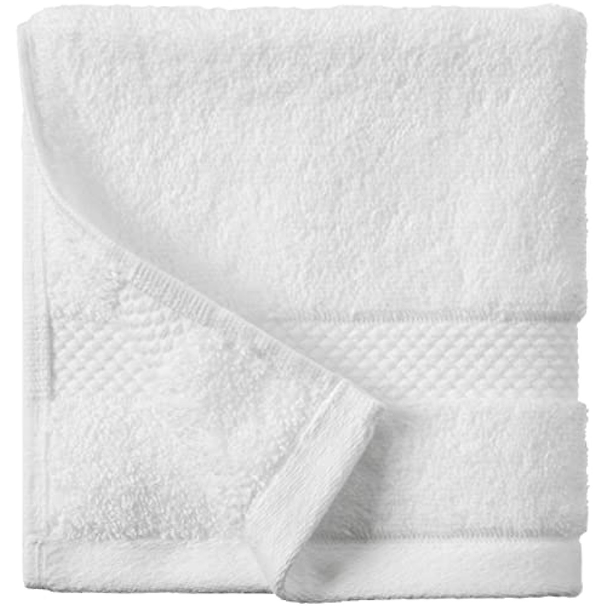 Amazon Aware 100% Organic Cotton Plush Bath Towels - Washcloths, 6-Pack, White