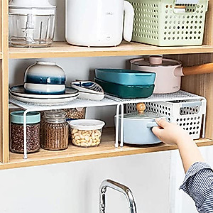 Q.Y.Home Cupboard, Snack, Refrigerator, Desk, Kitchenware Storage Rack - Medium (12.6 x 9.25 x 5.11) - Ideal for Refrigerator, Kitchen, Bathroom, Bedroom and Living Room (2 packs, White)