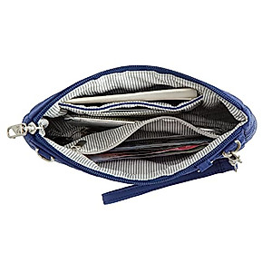 Travelon Anti-Theft Boho Clutch Crossbody, Lush Blue Solid
