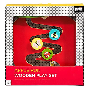 Petit Collage Wooden Apple Racer Toddler Toy, Activity Toys Designed with Safe Materials – Wooden Toy for Babies and Toddlers 12 Months and Older, Builds Hand-Eye Coordination