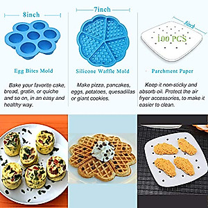 Square Air Fryer Accessories 12 pcs with Recipe Cookbook Compatible with Philips Air Fryer, COSORI