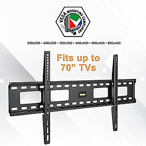 Ultra Slim Flat TV Wall Mount Bracket for Samsung - 98” Class Q80C QLED 4K Smart TV - QN98Q80CAFXZA - Low 1.4" Profile Design, Heavy Duty Steel, Flush to Wall, Simple Install