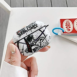 BONICI Protective Case for AirPods Pro, Creative Anime Hero Theme Chinese Landscape Painting Style White Black Soft Silicone TPU Rubber Cover Earbud Earphone Wireless Charging Case -Pattern 9