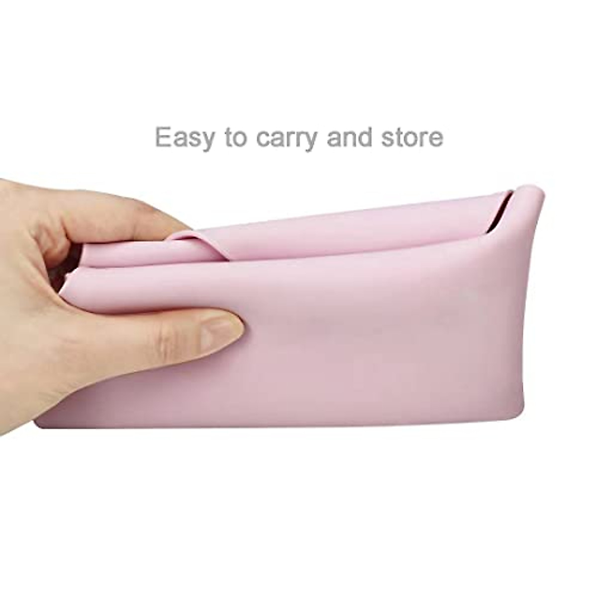 PandaEar 2 Pack Silicone Table Placemats Food Grade Mats for Kids Baby Toldder| BPA Free Non Slip Eating Table Mat Lightweight Portable with Unique Raised Edge (Pink Grey)