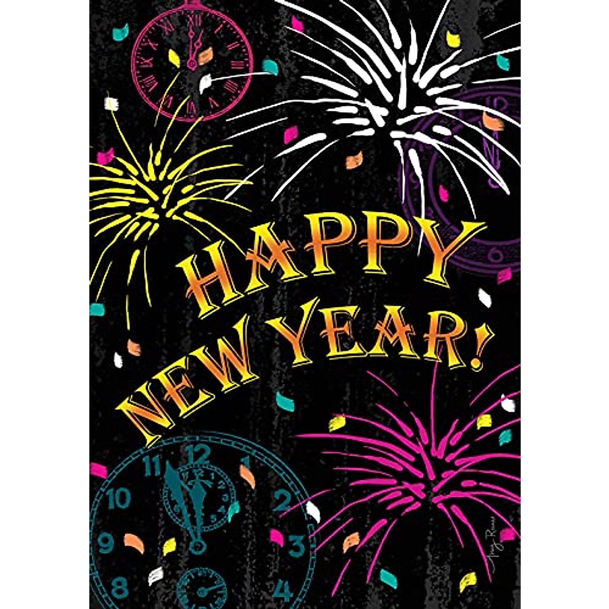 Toland Home Garden 1110536 New Year Celebration New Year Flag 12x18 Inch Double Sided New Year Garden Flag for Outdoor House party Flag Yard Decoration