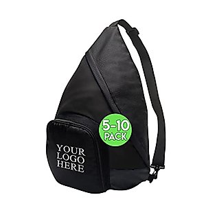 Personalized Custom Crossbody Sling Backpack for Women & Men, 5 or 10 Pack - Add Your Embroidered Logo