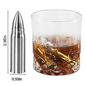 Gifts for Men Dad, Christmas Stocking Stuffers, Whiskey Stones Set of 6 with Wooden Gift Box, Drinking Gifts for Him Boyfriend Husband Grandpa, Ideas for Anniversary Birthday Wedding Housewarming